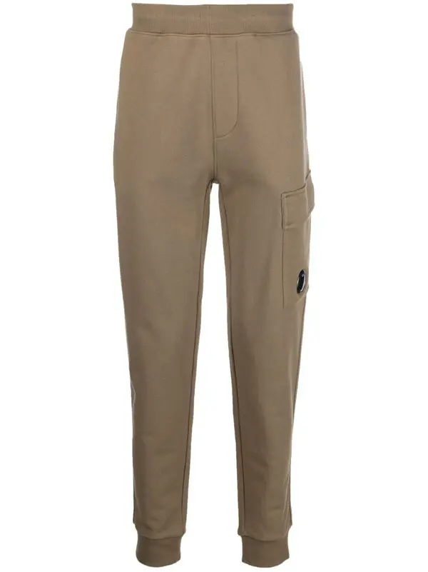 C.P. COMPANY Logo-plaque Cotton Track Pants - Green