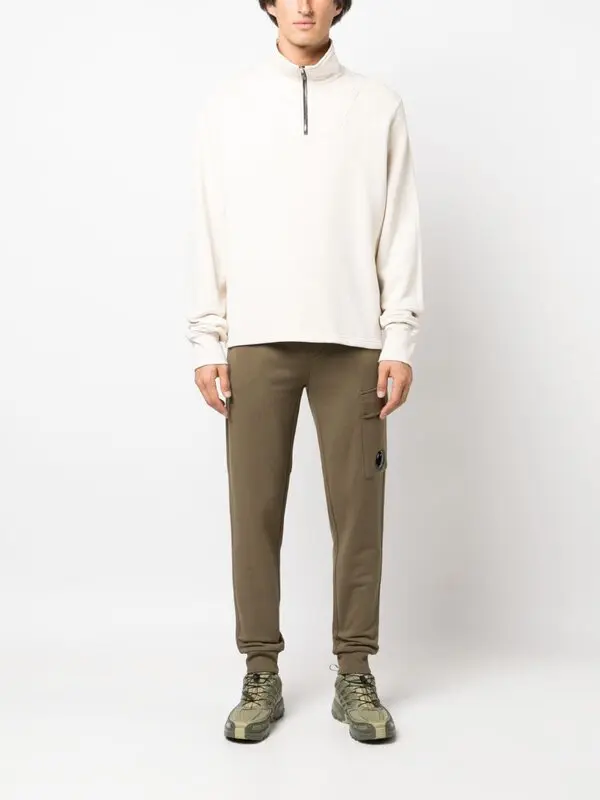 C.P. COMPANY Logo-plaque Cotton Track Pants - Green