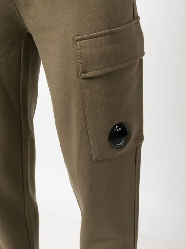 C.P. COMPANY Logo-plaque Cotton Track Pants - Green