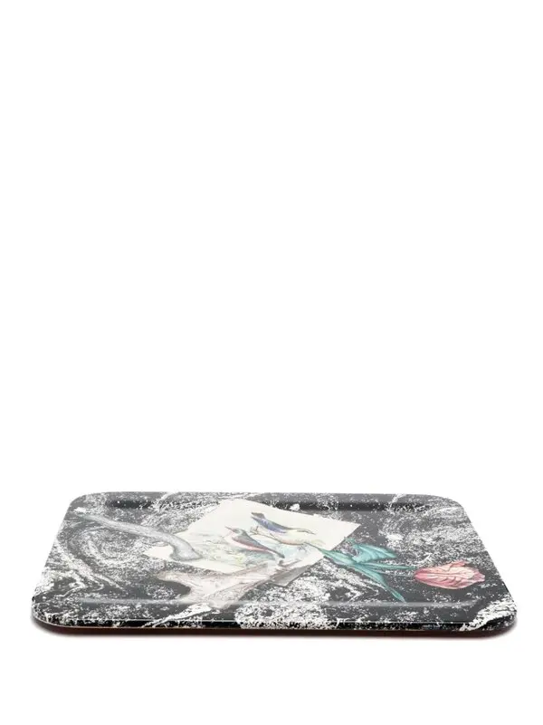 FORNASETTI Graphic-print Ceramic Tray
