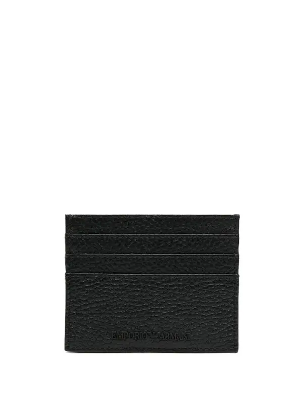 Emporio Armani Logo-debossed Leather Cardholder - Black