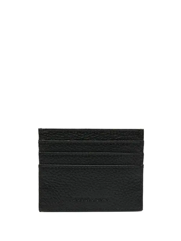 Emporio Armani Logo-debossed Leather Cardholder - Black