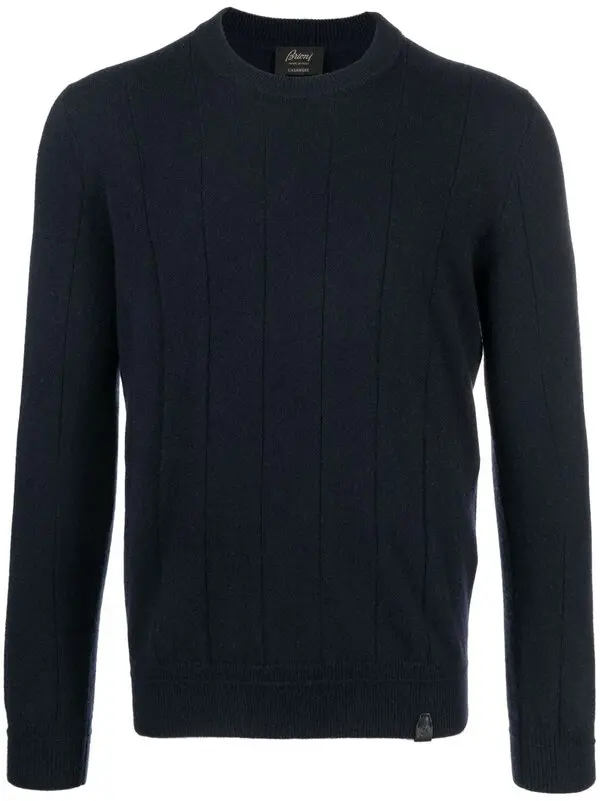 Brioni Vertical-pattern Cashmere Jumper