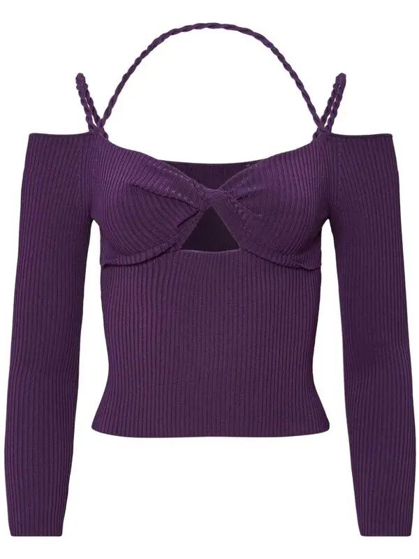 Altuzarra Odin Cut-out Knit Top - Purple