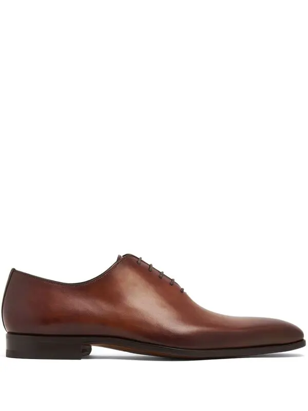 Magnanni Almond-toe Leather Oxford Shoes - Brown
