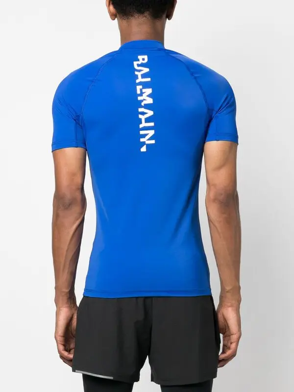 Balmain Logo-print High-neck T-shirt