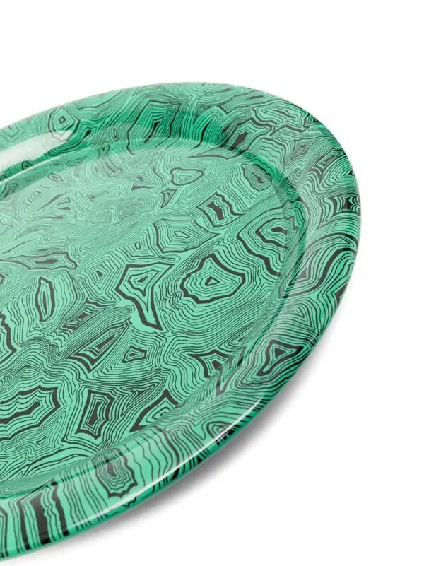 FORNASETTI Malachite Circular Iron Tray