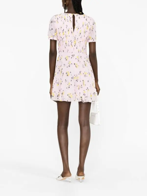 SELF-PORTRAIT Floral-print Pleated Minidress
