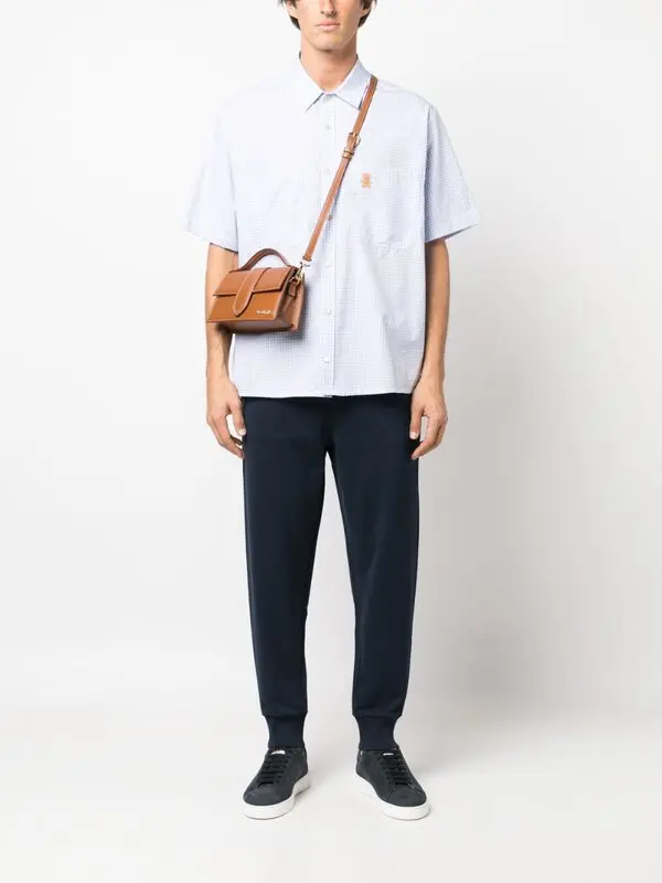 Etro Pegaso-embroidered Jersey Track Pants - Blue