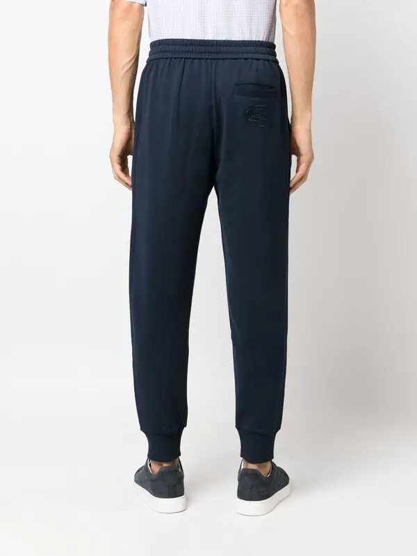 Etro Pegaso-embroidered Jersey Track Pants - Blue
