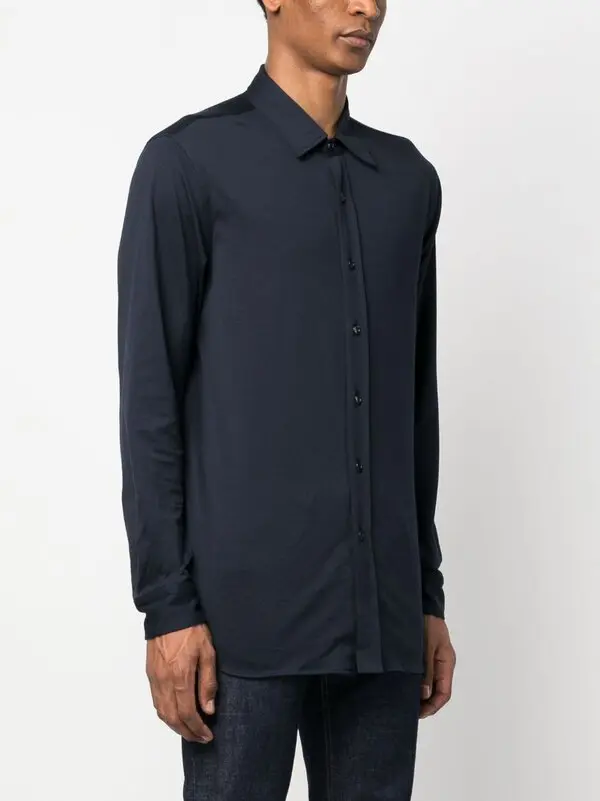 Brioni Spread-collar Cotton Shirt - Blue