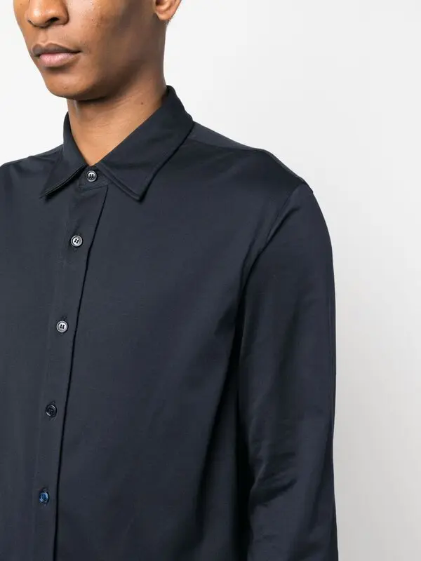 Brioni Spread-collar Cotton Shirt - Blue