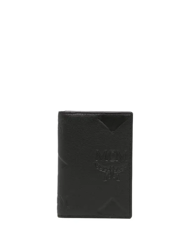 Mcm Logo-stamp Leather Wallet - Black