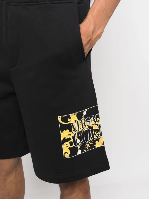 Versace Logo-print Cotton Track Shorts