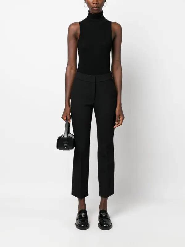 Peserico High-waist Straight-leg Trousers - Black