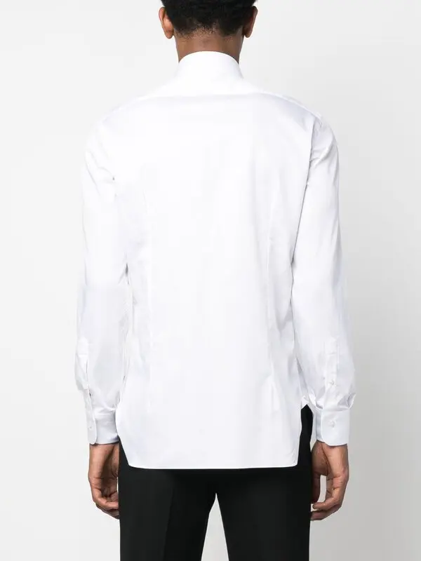 BARBA NAPOLI Cutaway-collar Long-sleeve Shirt - White