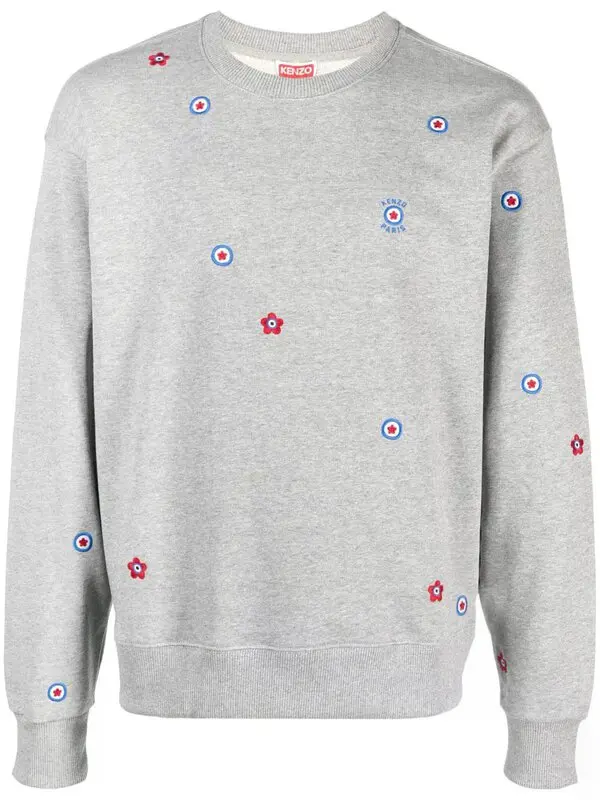 Kenzo Floral Embroidered Cotton Sweatshirt