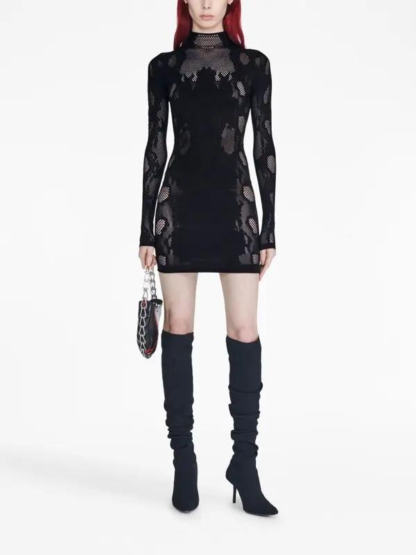 DION LEE Cobra Semi-sheer Lace Minidress