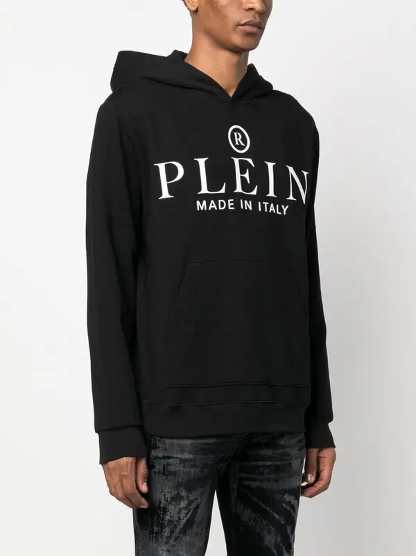 Philipp Plein Logo-print Cotton Hoodie - Black