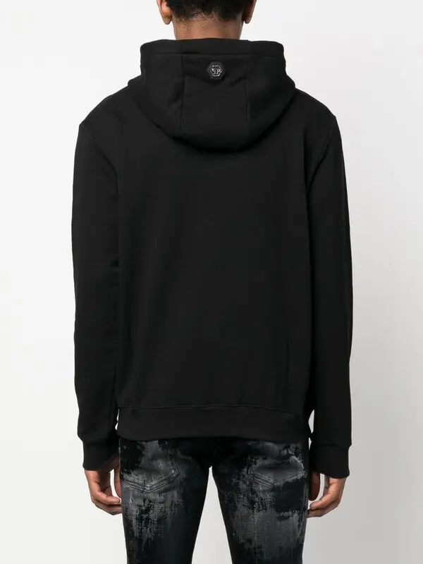 Philipp Plein Logo-print Cotton Hoodie - Black