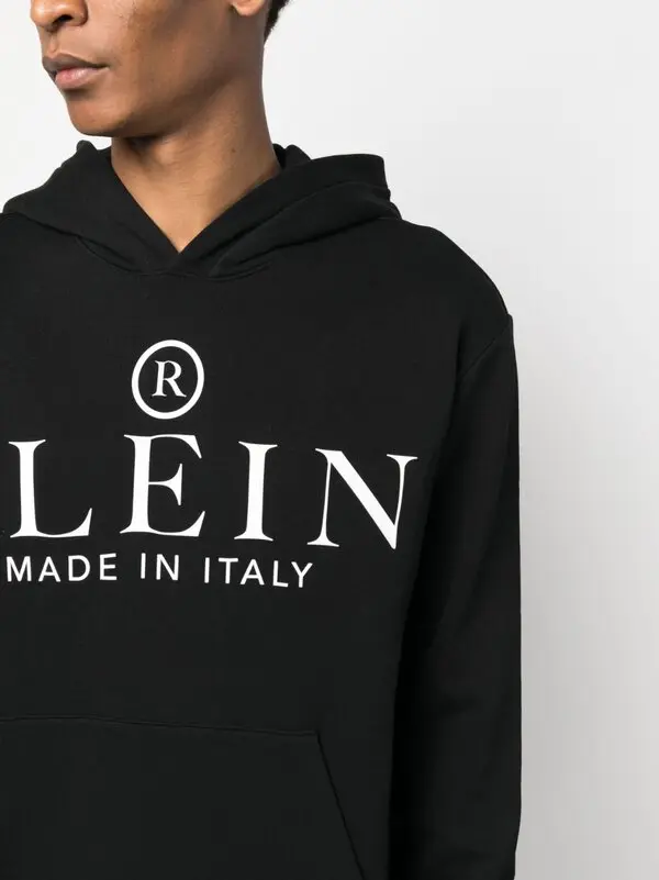 Philipp Plein Logo-print Cotton Hoodie - Black