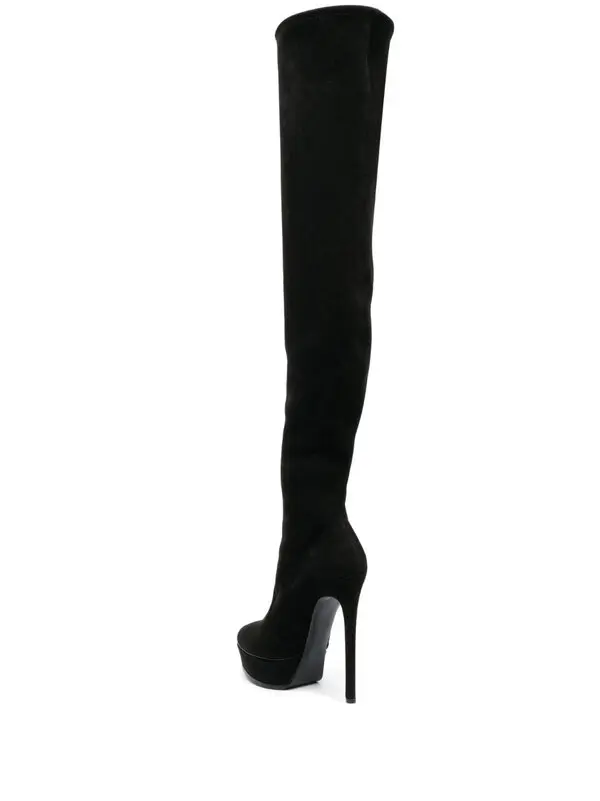 Casadei Flora 140mm Platform Boots - Black