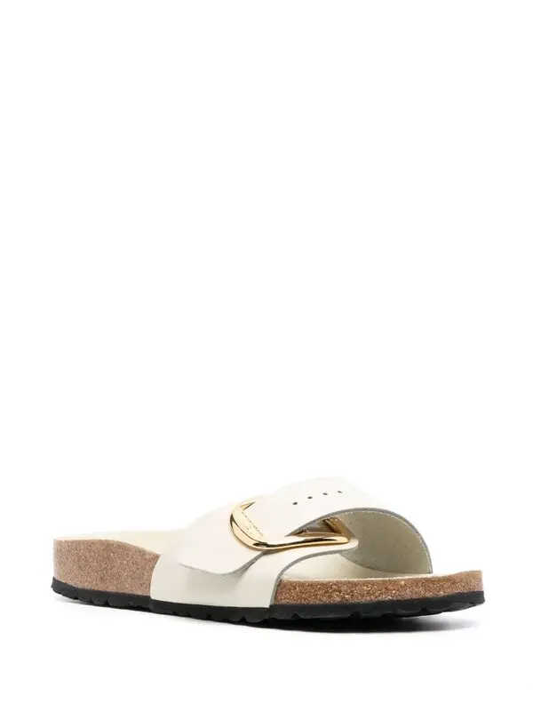 BIRKENSTOCK Arizona Big Buckle Leather Slides - Neutrals