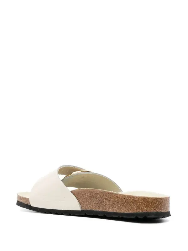 BIRKENSTOCK Arizona Big Buckle Leather Slides - Neutrals