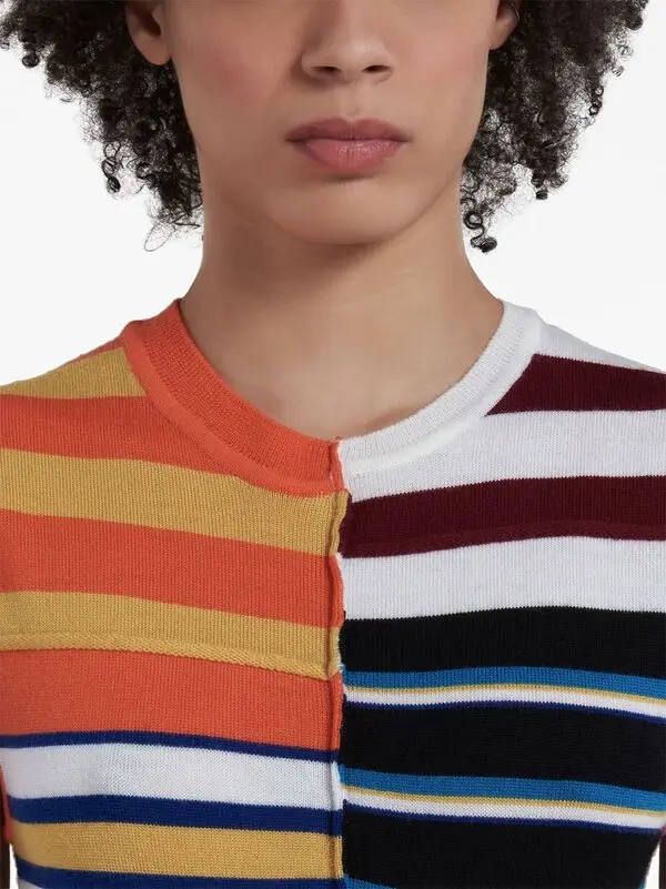 Marni Patchwork Knitted Midi Dress - Orange