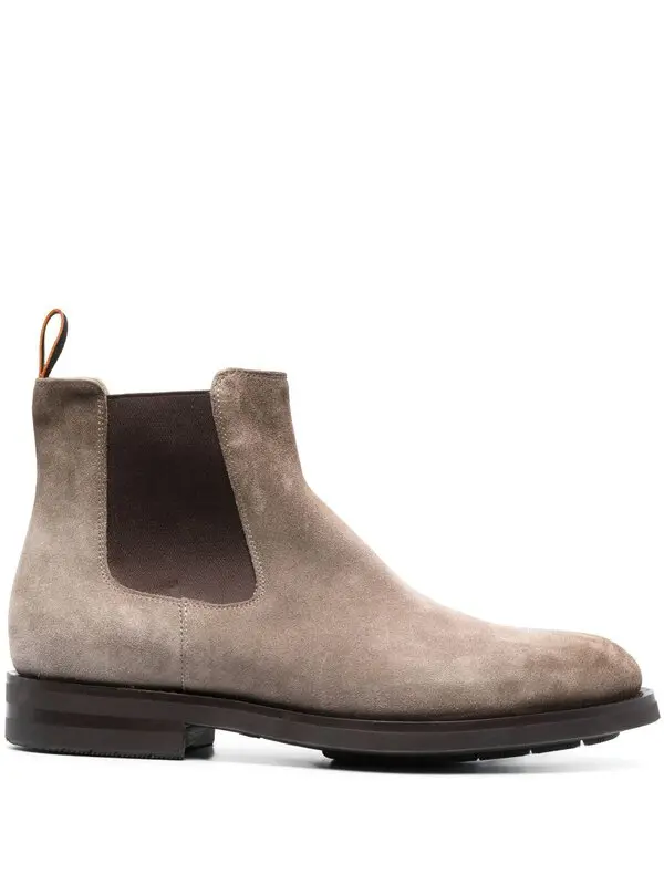 Santoni Round-toe Suede Ankle Boots