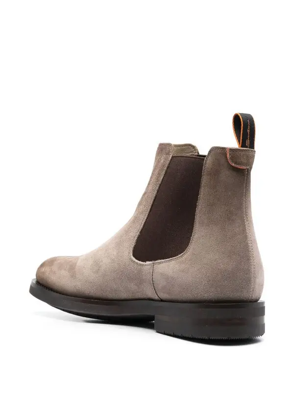 Santoni Round-toe Suede Ankle Boots