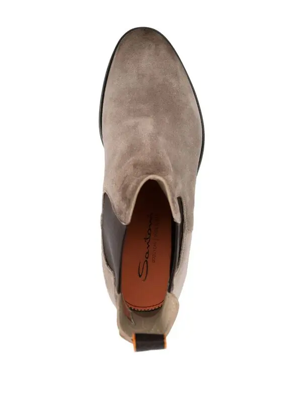 Santoni Round-toe Suede Ankle Boots