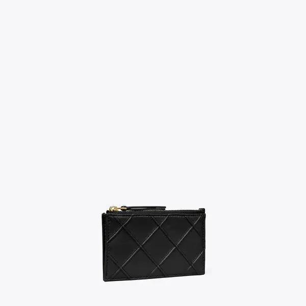 Tory Burch Fleming Zip Card Case - Black