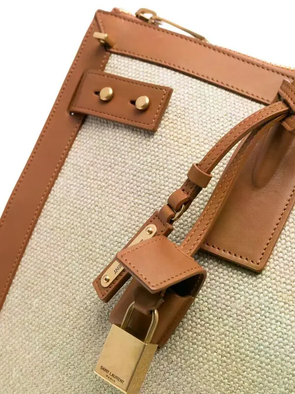 Saint Laurent Large Sac De Jour Linen Tote Bag - Neutrals
