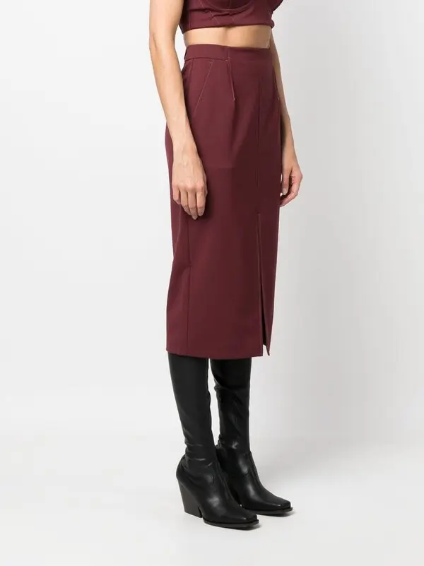 Patrizia Pepe Pleat-detailing High-waisted Skirt