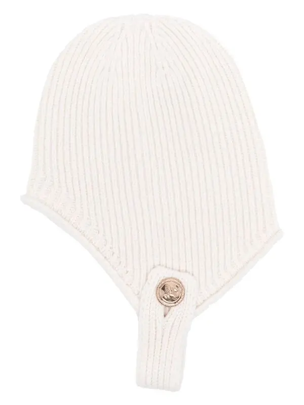 BARRIE Ribbed Cashmere Hat - White