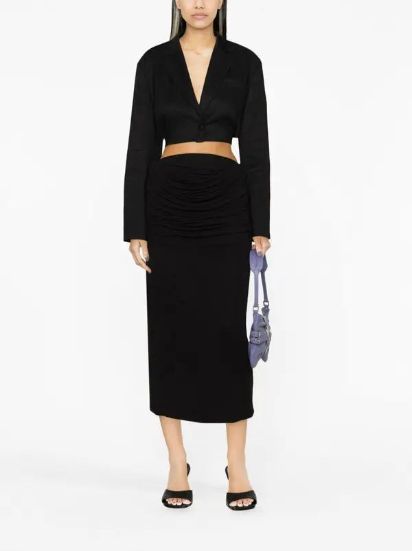Paris Georgia Draped Straight Midi Skirt