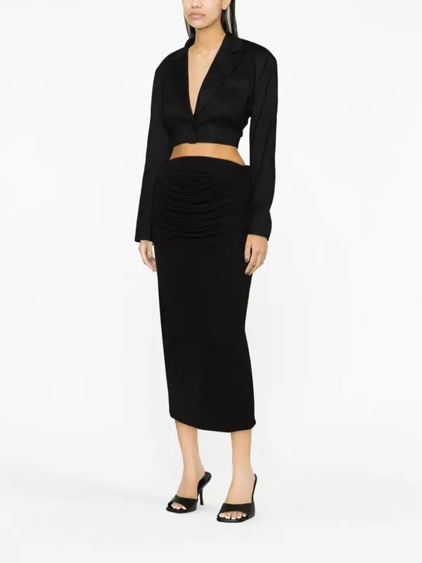 Paris Georgia Draped Straight Midi Skirt