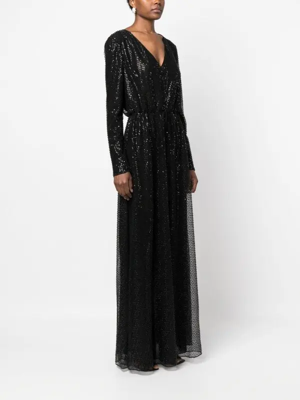 Ralph Lauren Carmelo Sequined Maxi Dress - Black | Editorialist