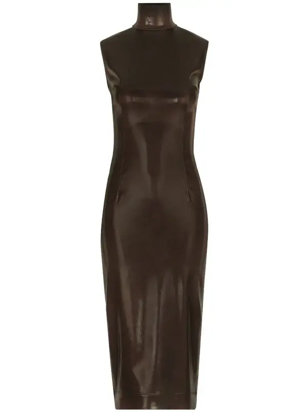 Dolce & Gabbana Coated High-neck Midi Dress
