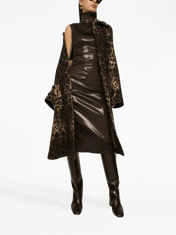 Dolce & Gabbana Coated High-neck Midi Dress