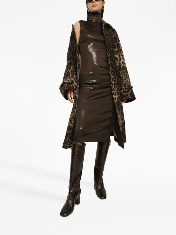 Dolce & Gabbana Coated High-neck Midi Dress