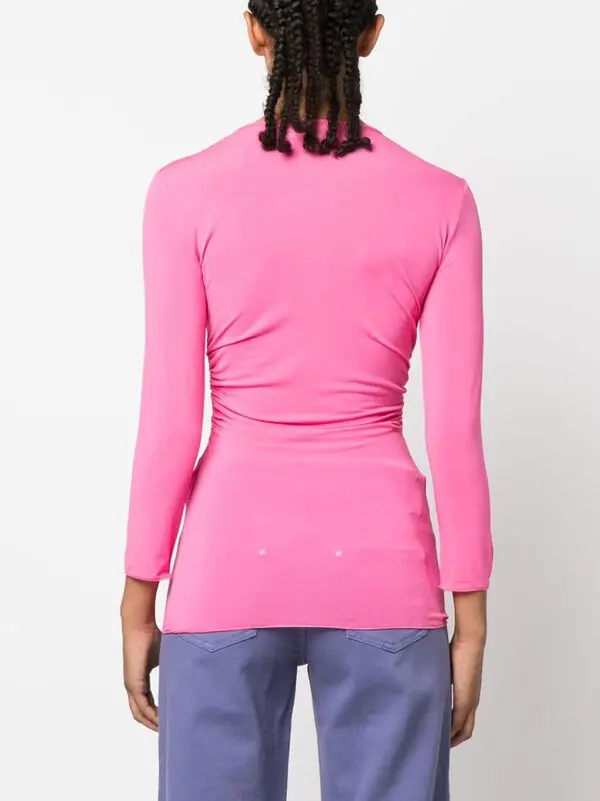 Blumarine Floral-appliqué Gathered T-shirt