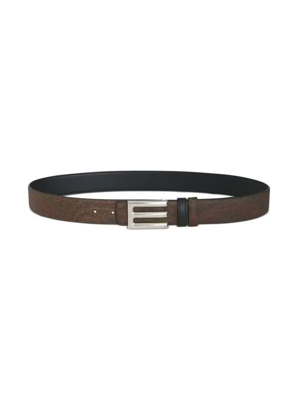 Etro Logo-buckle Reversible Leather Belt