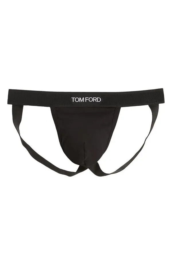 TOM FORD Logo Jacquard Stretch Cotton Jockstrap