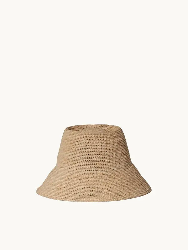Janessa Leoné Felix Raffia Bucket Hat - Natural