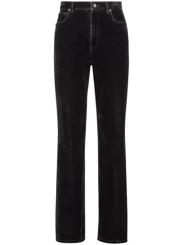 FERRAGAMO Logo-patch Straight-leg Trousers