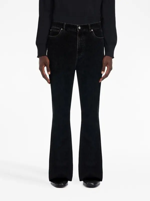 FERRAGAMO Logo-patch Straight-leg Trousers
