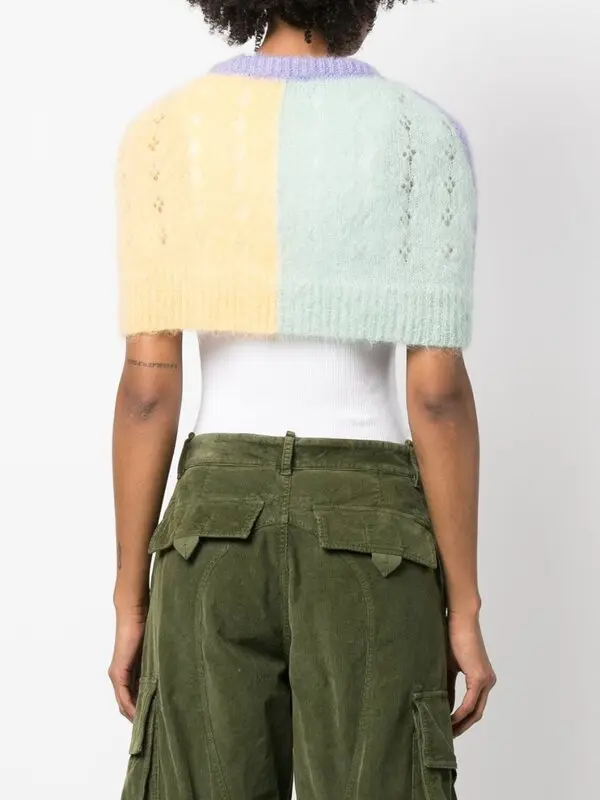 Dsquared2 Pointelle-knit Brushed Wool Top