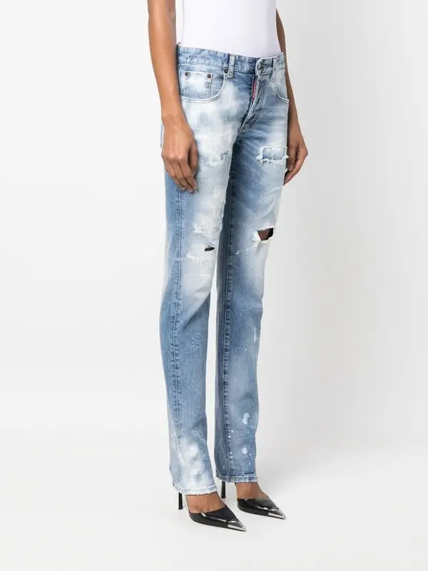 Dsquared2 Distressed-effect Straight-leg Jeans